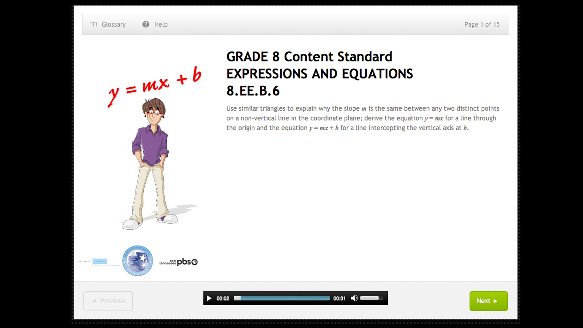 Expressions and Equations -- Grade 8: 8.EE.B.6 | Tennessee Department ...